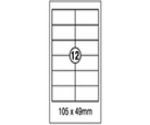 xel-lent 12 labels/sheet, straight corners, 105 x 49 mm, 100sheets/pack ...