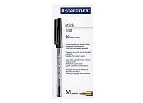 Staedtler Stick 430 Ballpoint Pen Medium, 10/box, Black in Dubai, Abu ...
