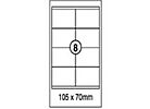 xel-lent 8 labels/sheet, straight corners, 105 x 70 mm, 100sheets/pack ...